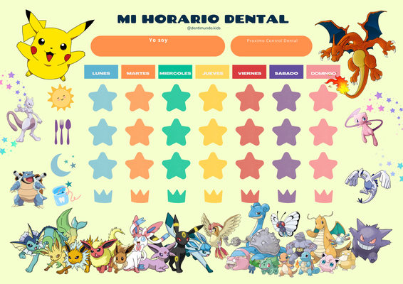 Horario Dental Pokémon | Dentimundo.kids